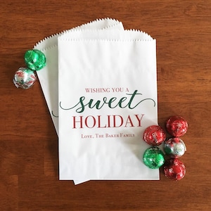 Personalized Christmas Treat Bags LINED - Christmas Cookie Bags, Gift ...