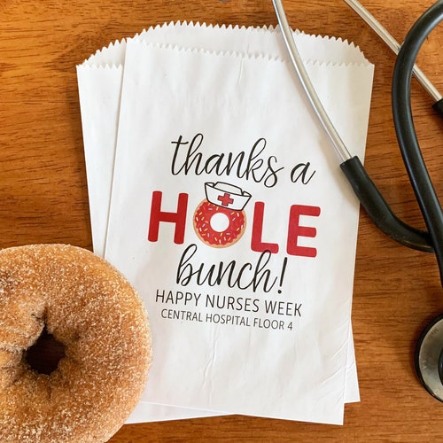 Nurses Week Donut Bags LINED Nurses Week Gift Bags Nurse - Etsy