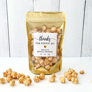 Popcorn Bags - Thanks for Popping by Bags - Bridal Shower, Baby Shower ...