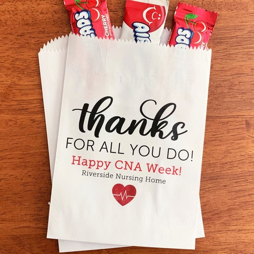 CNA Week Gift Bags LINED CNA Appreciation Week Gift - Etsy