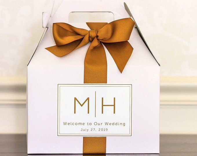 Modern Monogram Wedding Welcome Boxes Hotel Welcome Boxes | Etsy