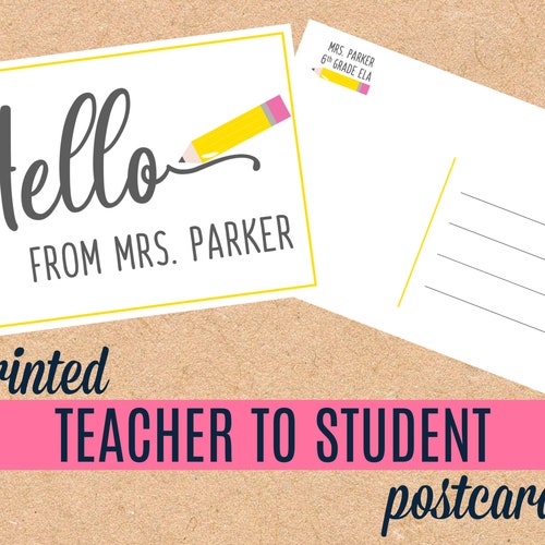 Welcome Postcards for Students Teacher Notes to Students | Etsy