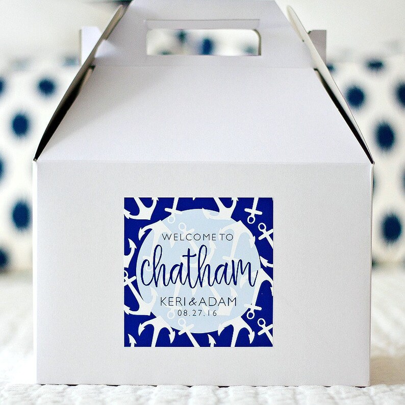 Nautical Wedding Welcome Gift Bag Stickers Beach Wedding - Etsy