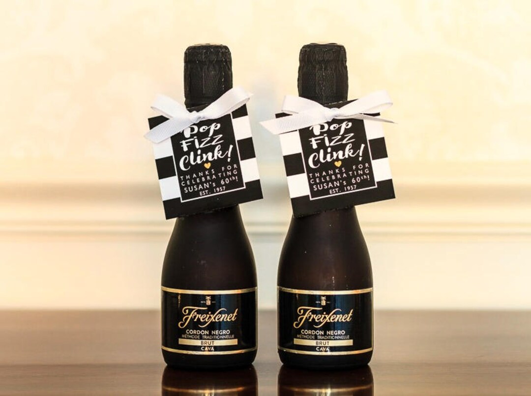 Mini Champagne Tags Birthday Champagne Bottle Tags Bridal Shower ...