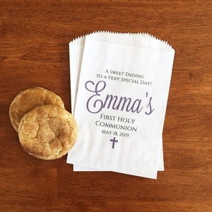 First Communion Favor Bags LINED First Holy Communion - Etsy