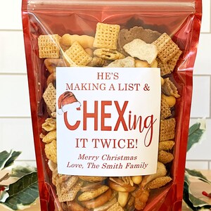 Christmas Gift Bags for Chex Mix, Puppy Chow - Holiday Party Favor Bags ...