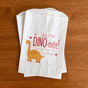 Dinosaur Valentines Day Bags for Kids - Dino Valentine's Day Candy Bags ...