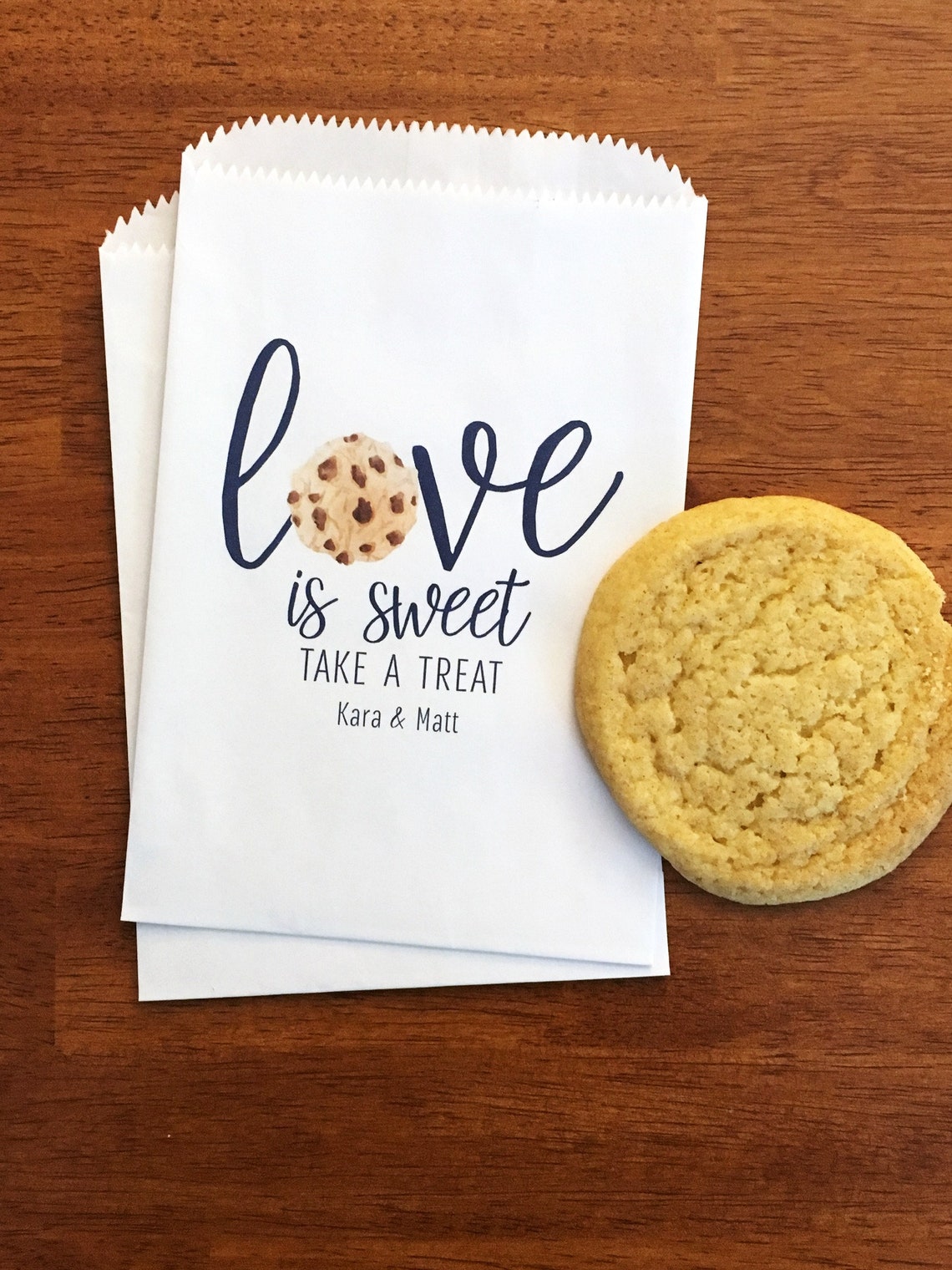 Wedding Cookie Bags LINED - Love is Sweet Bags - Wedding Cookie Favor ...