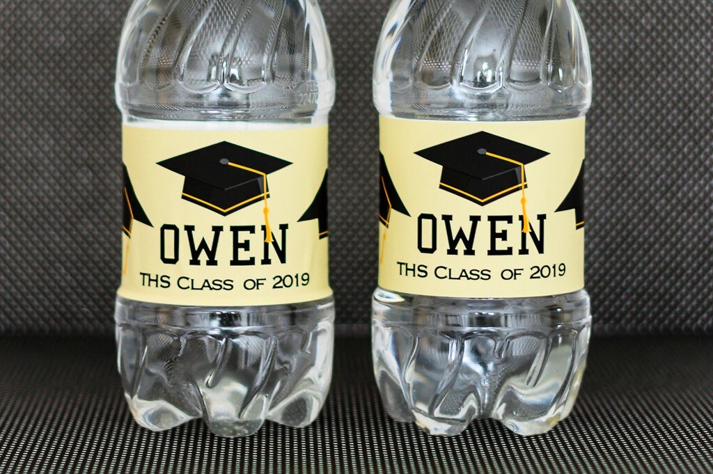 WATERPROOF Graduation Water Bottle Labels College & High | Etsy