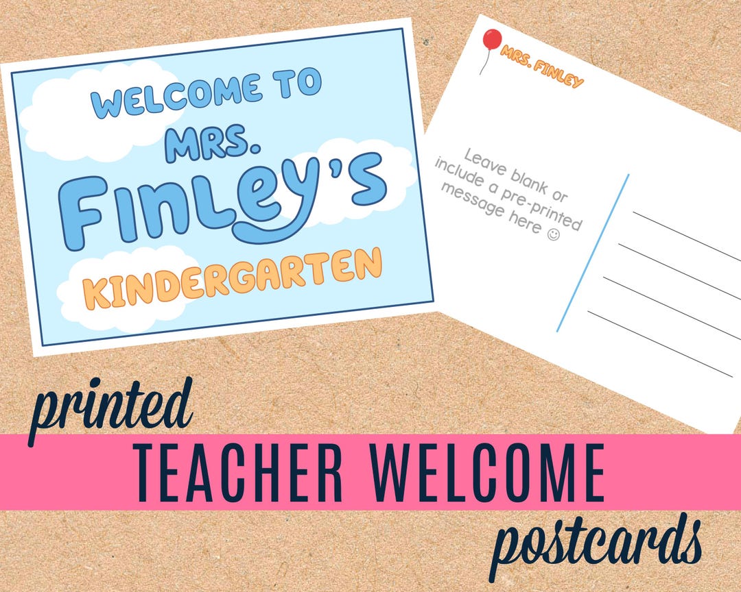 Cartoon Welcome to Kindergarten Postcards - Personalized Note Cards to ...