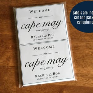 4x5" Modern Monogram Wedding Welcome Bag Stickers - Wedding Welcome Bag ...