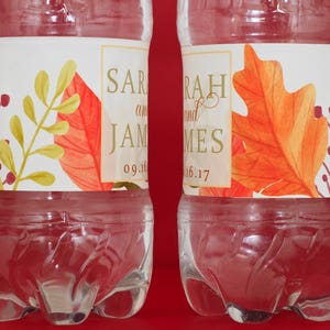Fall Wedding Water Bottles Labels Waterproof - Fall Wedding Favors ...