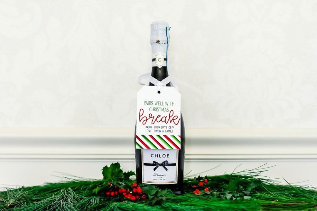 Teacher Gift Wine Tags - Personalized Christmas Teacher Gift Funny ...