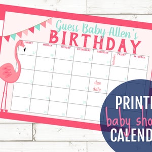 Flamingo Baby Shower Decoration Pink Girl Baby Shower Game Guess Baby ...
