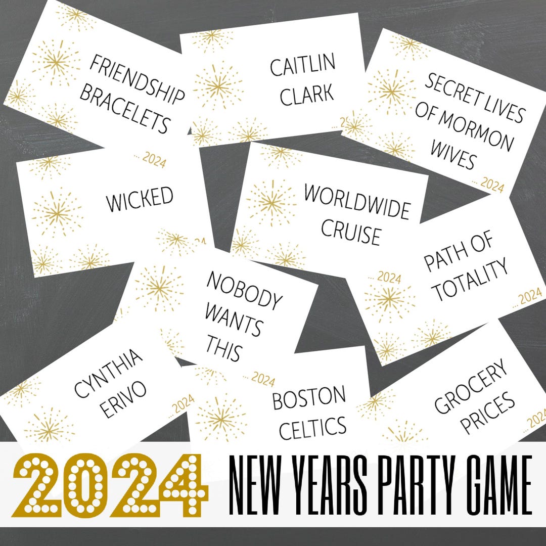 UPDATED FOR 2024 Printable New Years Game - 2025 New Years Eve Game ...