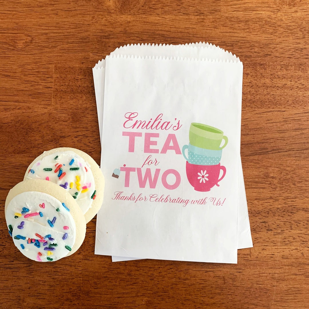 Tea for Two Birthday Party Favor Bags - Tea Party 2nd Birthday ...
