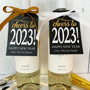 PRINTED Cheers to 2024 New Years Tags & Ribbon NYE Party Favor Holiday ...