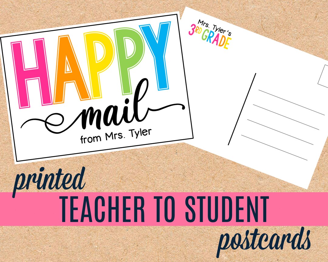 Personalized Happy Mail for Students - Teacher Postcards for Students ...