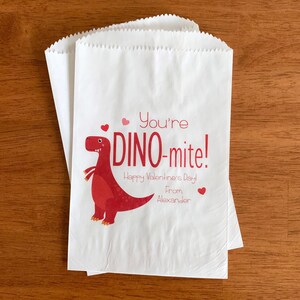 Dino-mite Valentines Day Bags for Kids - Dino Mite Valentine's Day ...