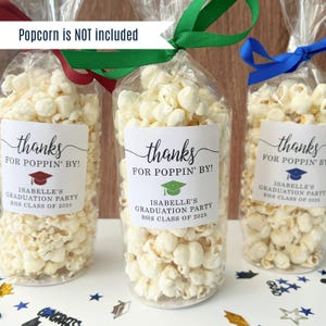 Graduation Popcorn Bags & Ribbon - Thanks for Popping by Graduation ...