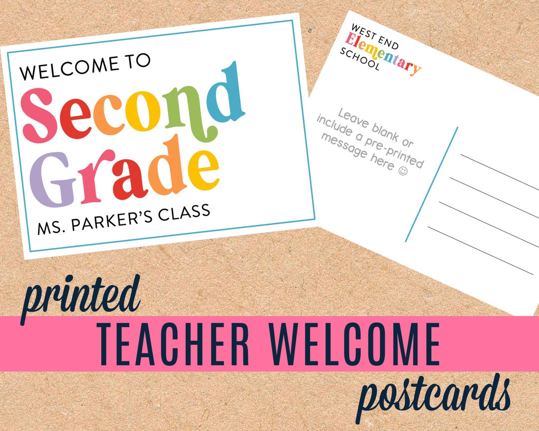 Rainbow Retro Vibes Welcome Postcards for Students - Teacher Notes to ...