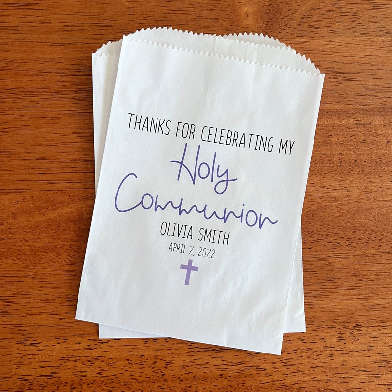 LINED First Communion Favor Bags First Holy Communion - Etsy