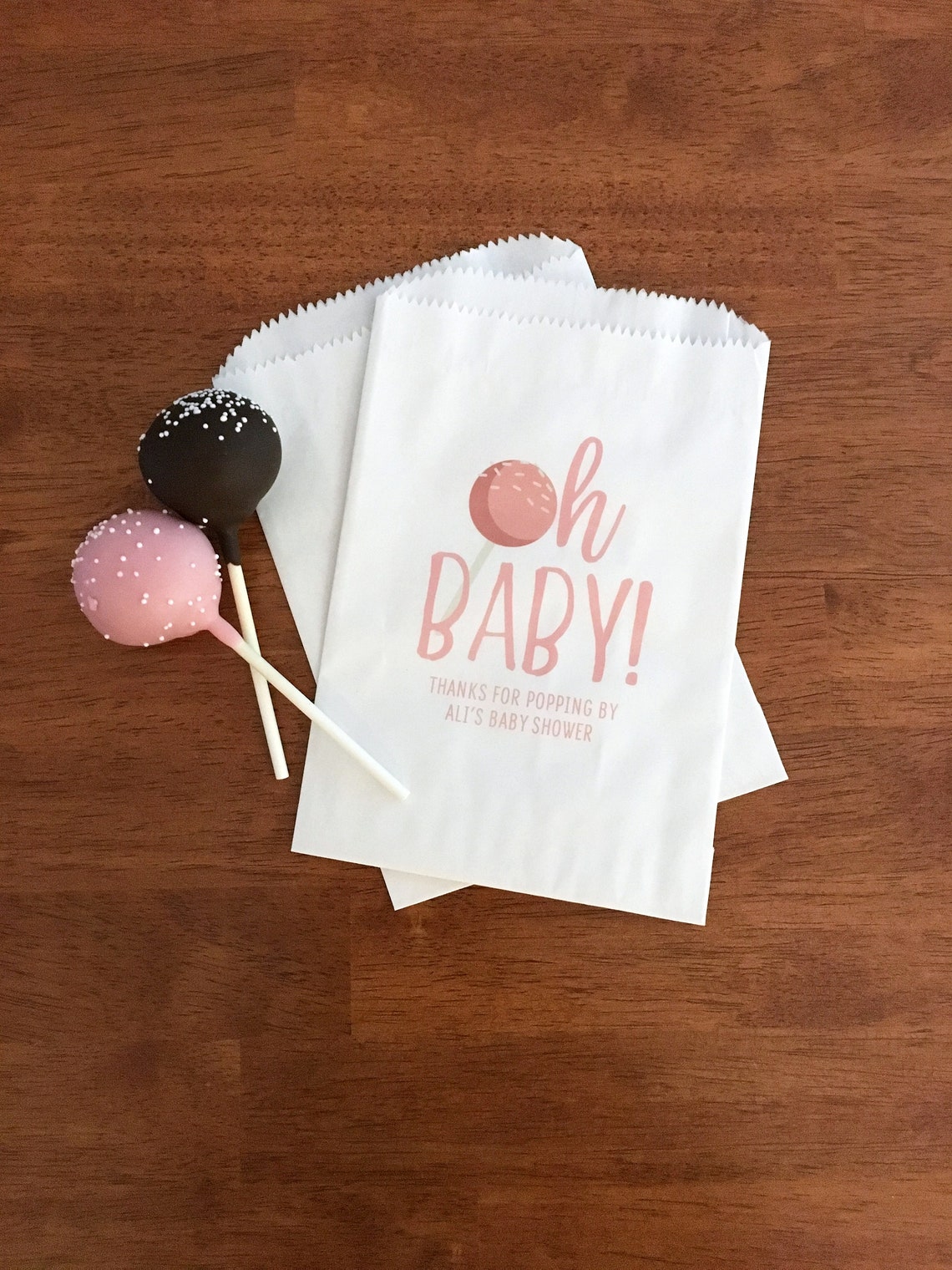 Baby Shower Cake Pop Bags LINED Personalized Cake Pop Favor | Etsy