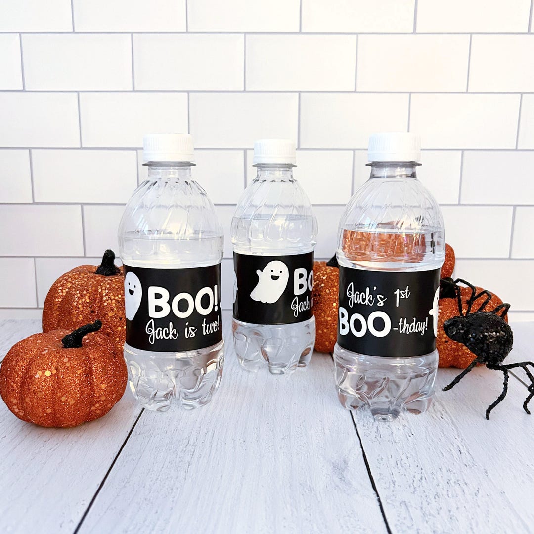 Halloween Water Bottle Labels - Boo TWO Birthday Party Decorations ...