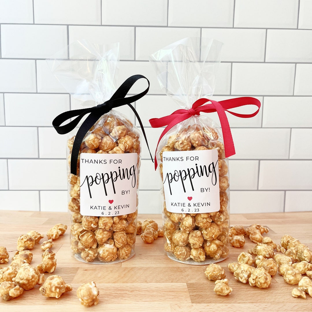 Thanks for Popping by Popcorn Bags & Ribbon Party Favor for Guests ...