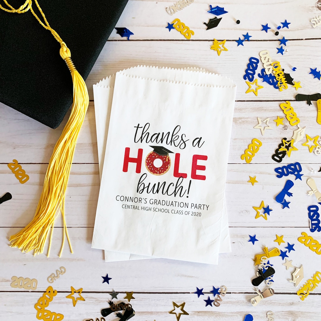 LINED Graduation Donut Bags - Class of 2025 Graduation Party Favor Bags ...