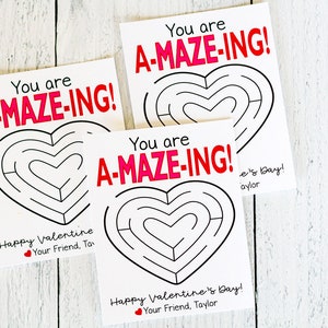 PRINTED Maze Valentine's Day Cards for Kids - Class, School, Teacher ...