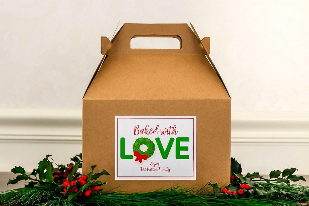 Personalized Christmas Gable Box - Holiday Gift Box - Baked Goods Box ...