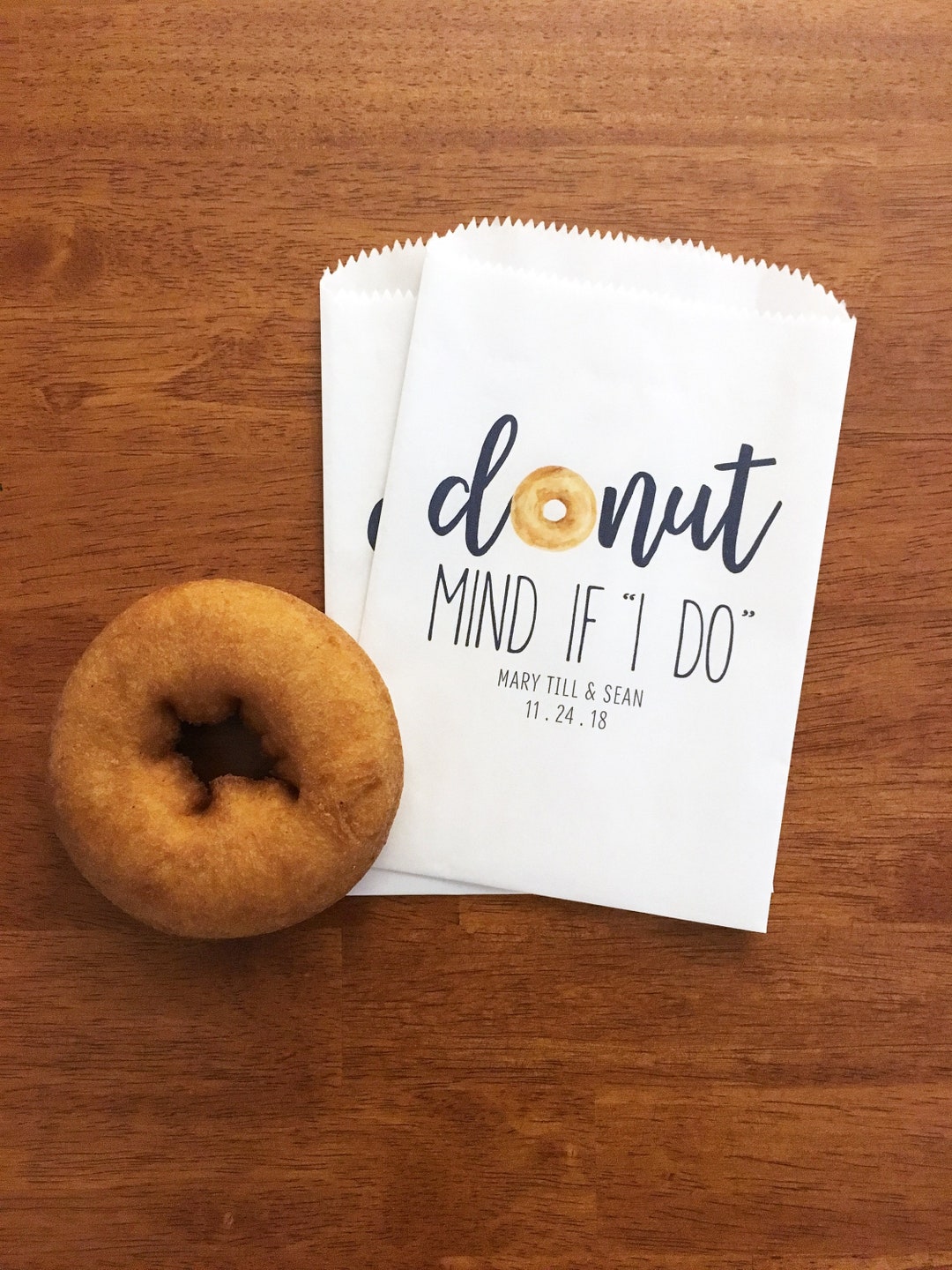 LINED Wedding Donut Bags - Personalized Wedding Favors for Guests ...