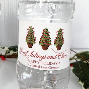 PRINTED Christmas Water Bottle Labels - Personalized Waterproof Bottle ...