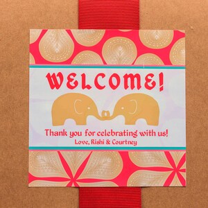 Indian Wedding Welcome Box Labels. Indian Wedding Favors. Mandala ...