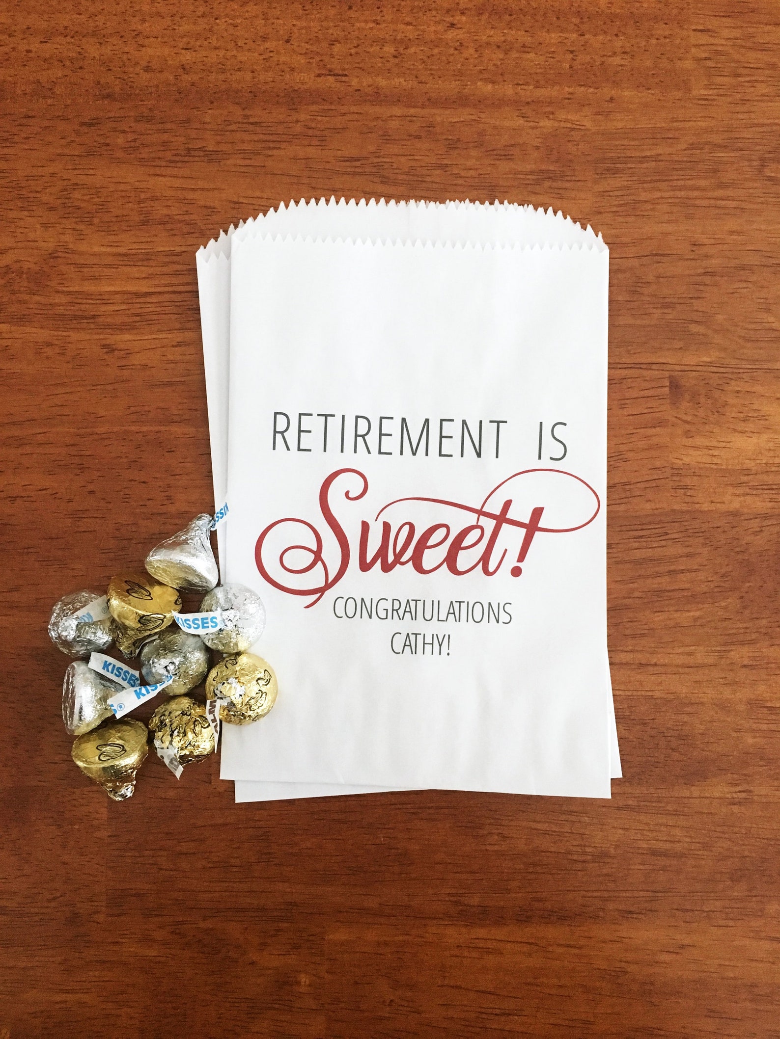 LINED Retirement Party Favor Bags Custom Candy Bags Donut - Etsy