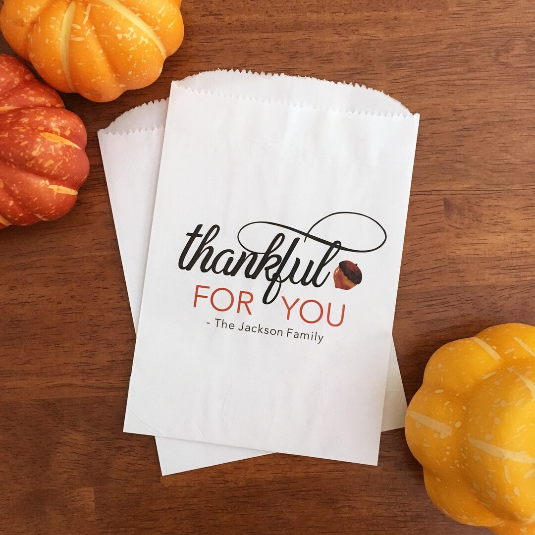 LINED Thanksgiving Treat Bags - Friendsgiving Favor Bags - Candy Bags ...
