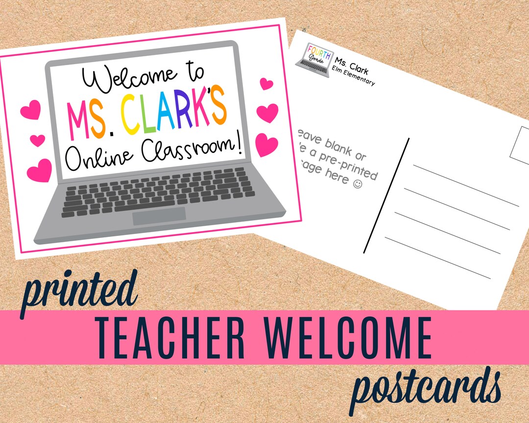 Online Classroom Welcome Postcards for Students - Distance Learning ...