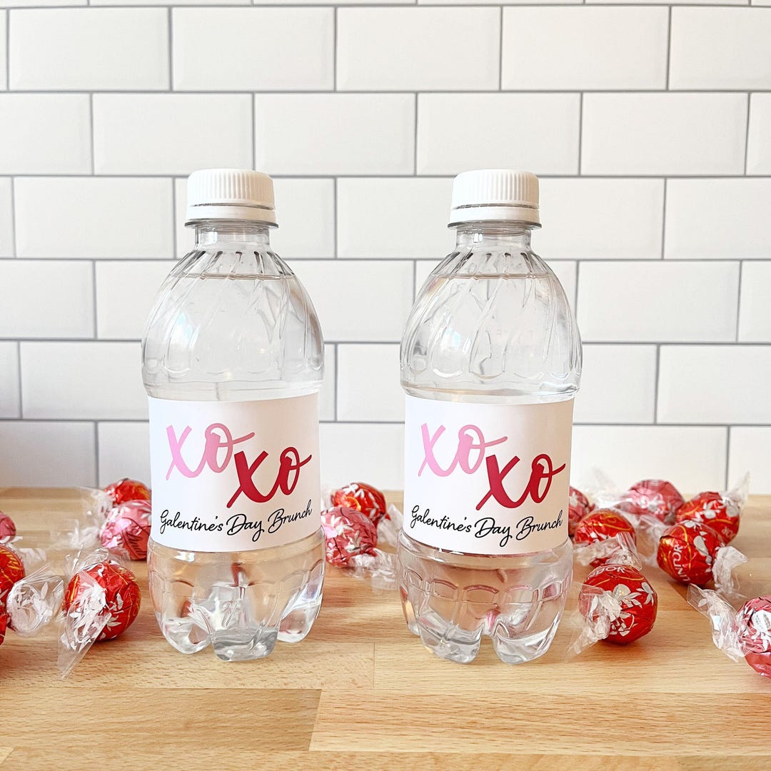 PRINTED Valentine's Day Water Bottle Labels - Valentines Party ...
