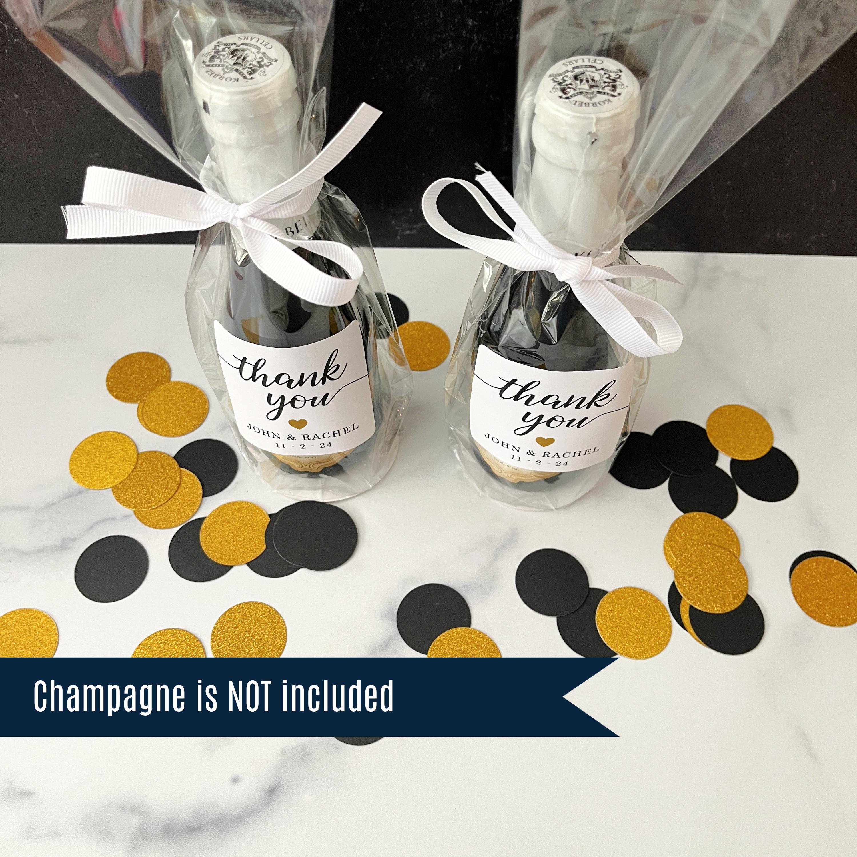 Mini Champagne Bags & Ribbon - Party Favors for Wedding, Bridal Shower ...
