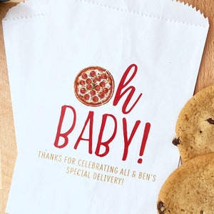 Pizza Baby Shower Favor Bags - Slice Slice Baby Treat Bag LINED - Etsy