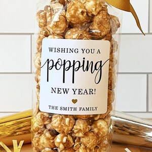 Popping New Years Popcorn Bags & Ribbon - 2025 NYE Party Favors for ...