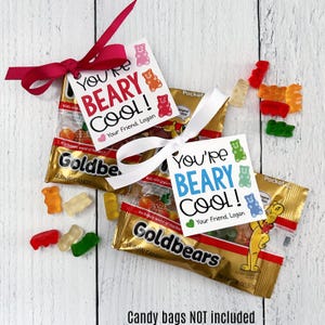 Printed Beary Valentine's Day Tags & Ribbon - Gummy Bear Valentines Day ...