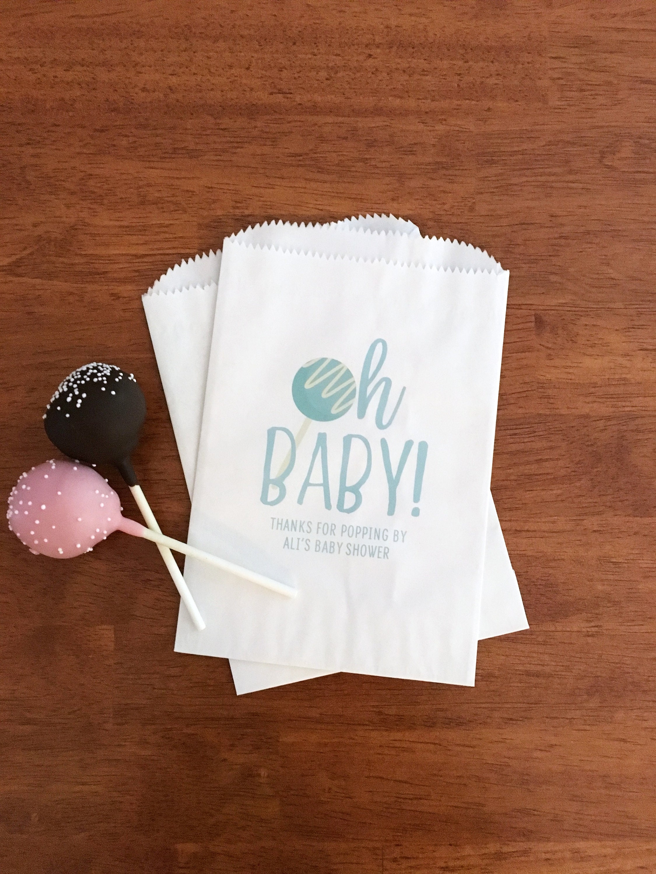 Baby Shower Cake Pop Bags LINED Personalized Cake Pop Favor | Etsy