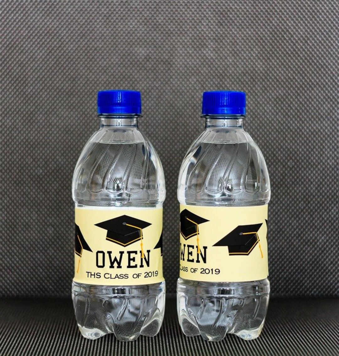 WATERPROOF Graduation Water Bottle Labels College & High School ...