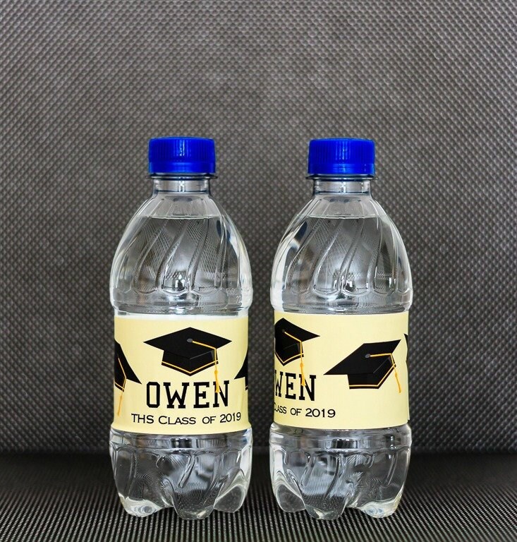 WATERPROOF Graduation Water Bottle Labels College & High | Etsy