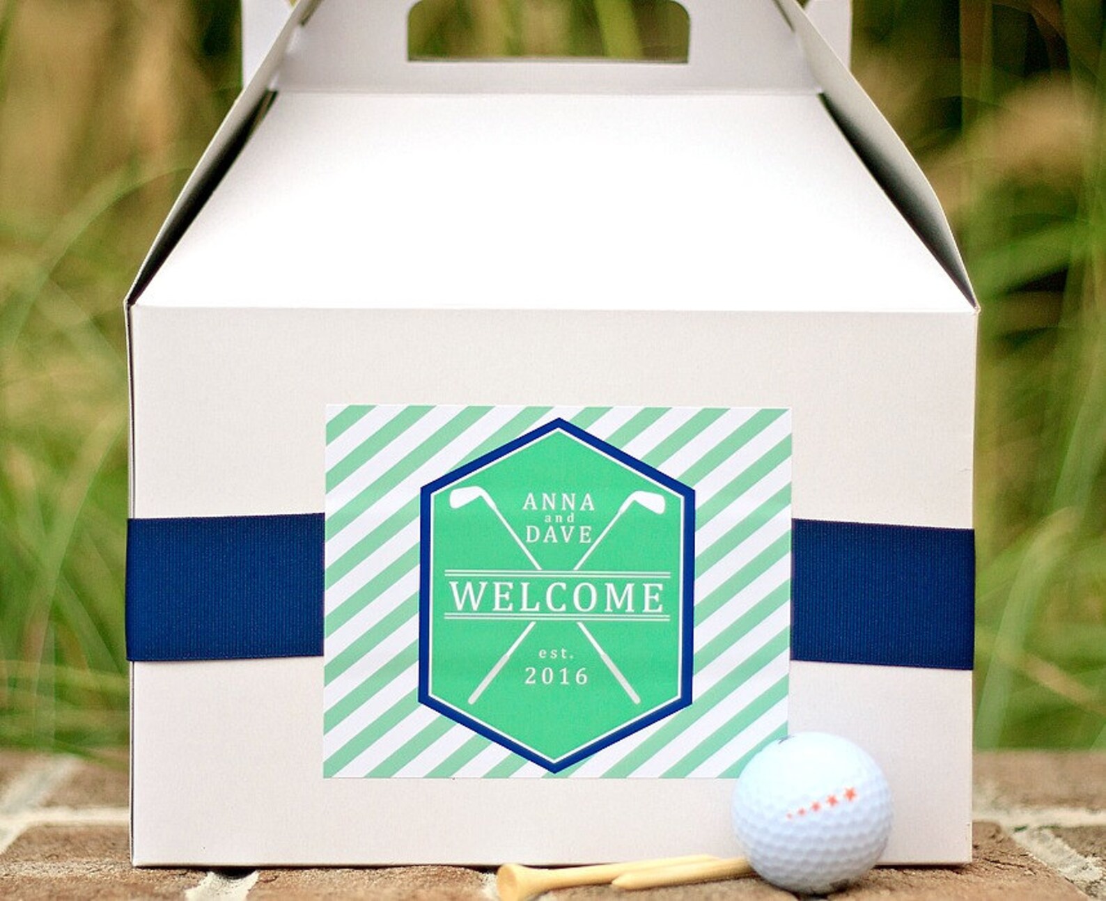 Golf Wedding Favor Box Stickers Country Club Wedding Welcome - Etsy