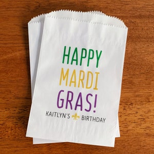 Mardi Gras Party Favor Bags - Custom Mardi Gras Themed Birthday Favors ...