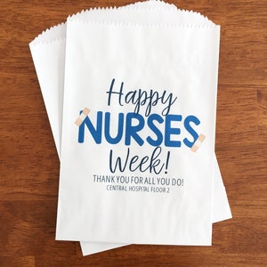 Nurses Week Treat Bags LINED - Candy Bags, Donut Bags, Cookie Bag ...