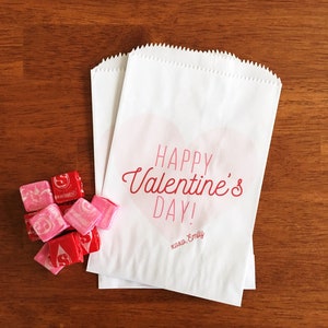 Personalized Valentines Day Candy Bags - Valentine's Day Party Favor ...